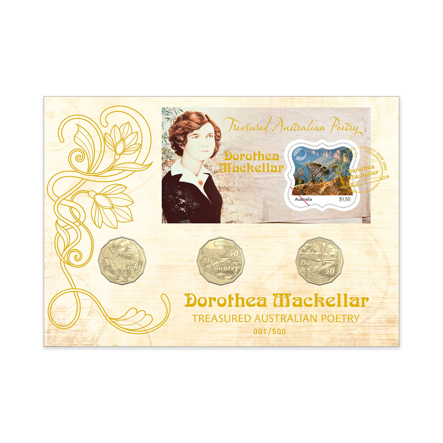 Dorothea Mackellar Limited Edition Three Coin Postal Numismatic Cover ...