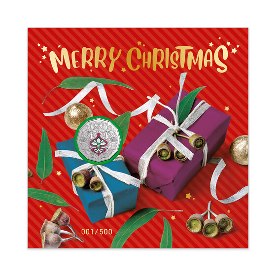 Christmas Festive Florals Limited Edition Coin and Stamp Greeting Card ...