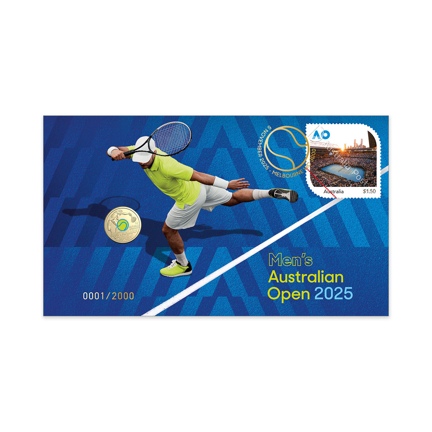 2025 Australian Open Men's Limited Edition Postal Numismatic Cover (PNC ...