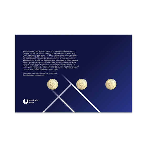 2025 Australian Open Men's Three Coin Limited Edition Postal Numismatic ...