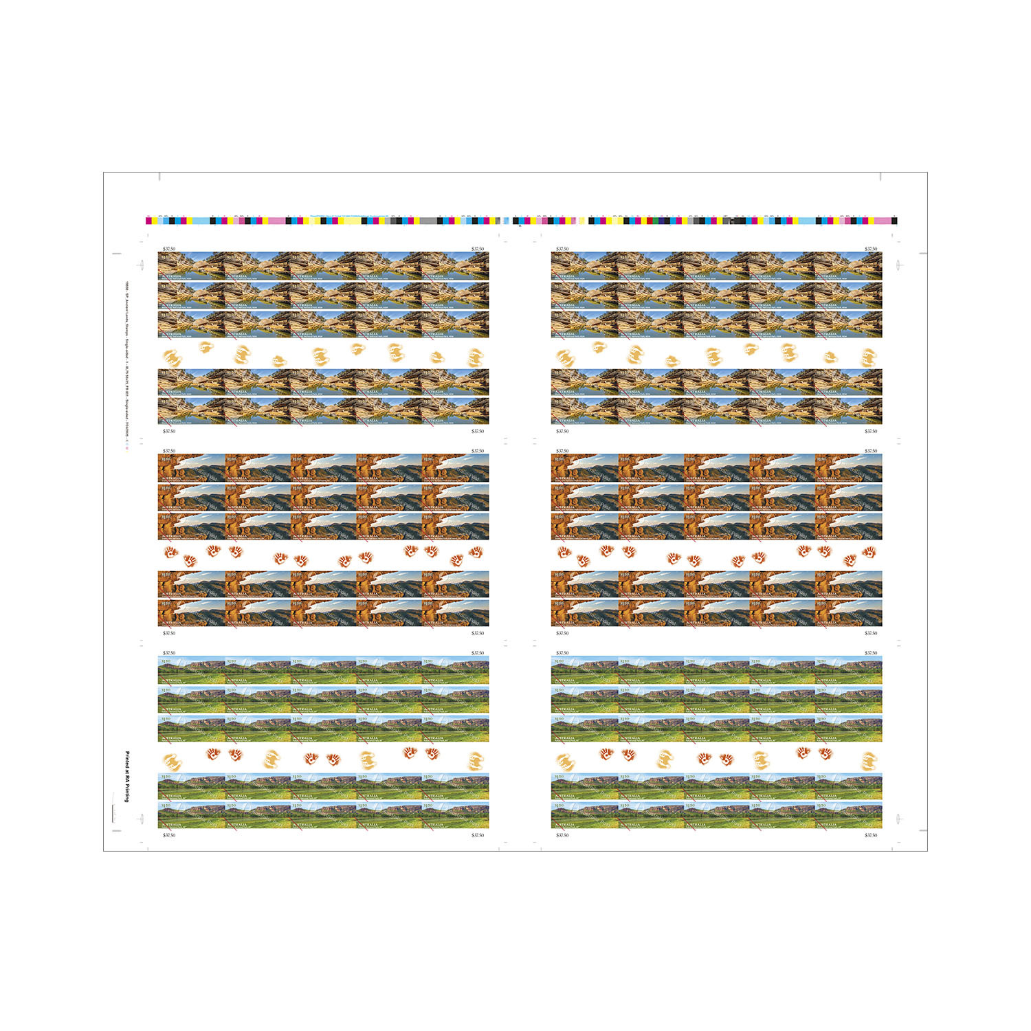 Ancient Lands Imperforate Sheet - Impressions
