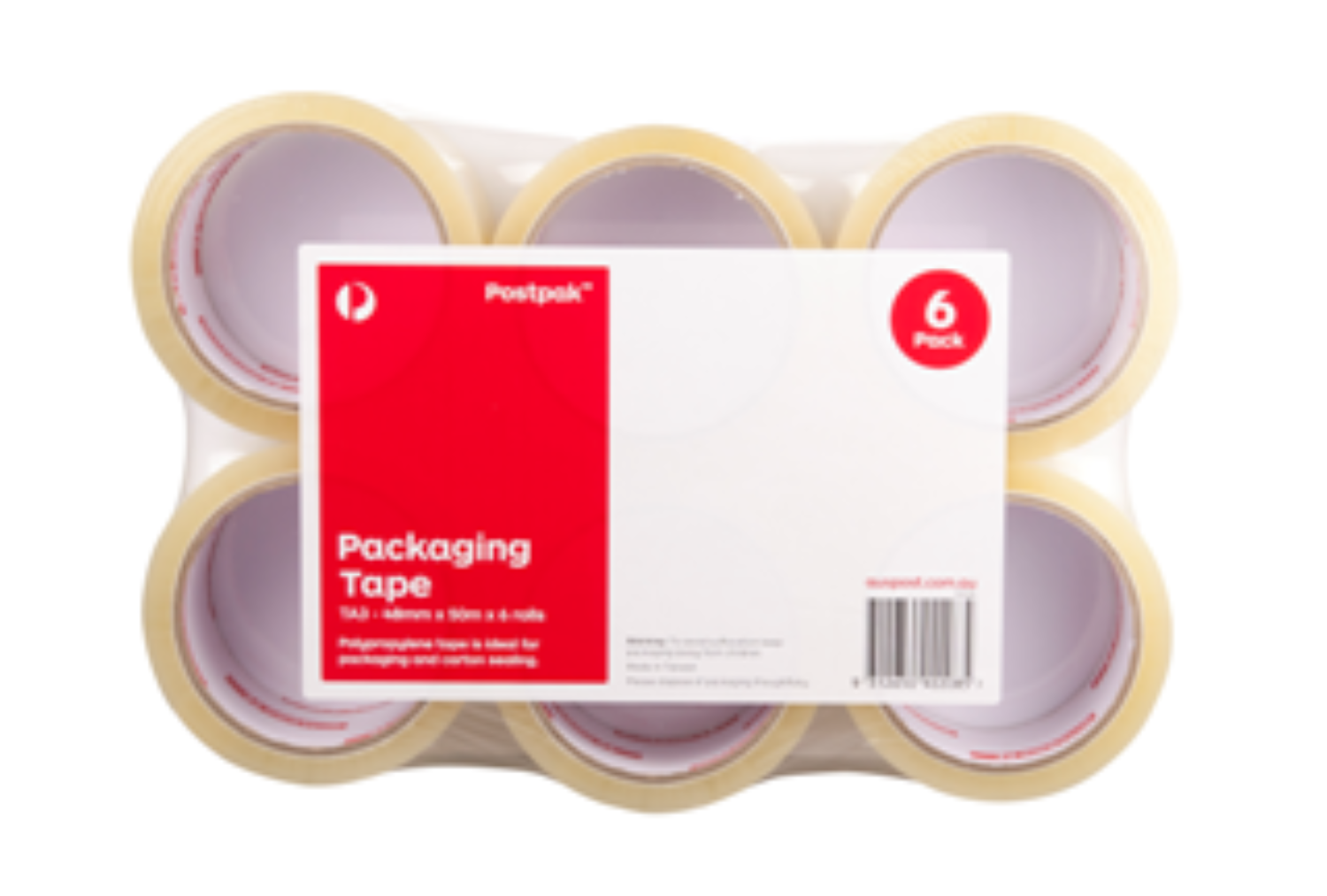 Packaging Tape TA3 (48mm x 50m) Clear – 6 pack - Packaging tape
