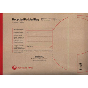 Recycled Padded Bag Small (245 x 335mm) – Single - Padded and tough bags