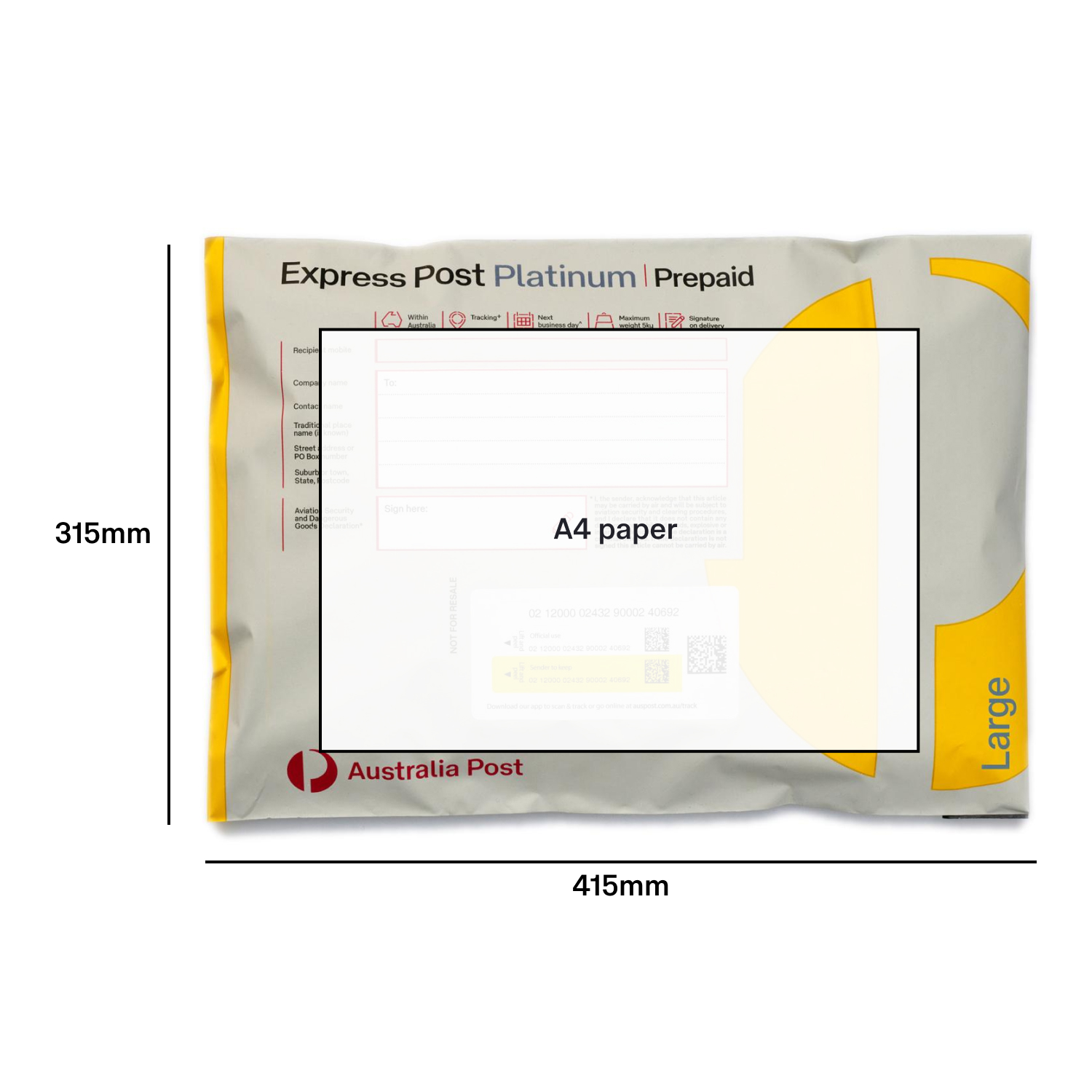 Express Post Platinum Prepaid Satchel Large – 10 Pack - Express Post